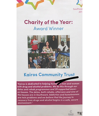 Kairos is Southwark Stars' Charity of the Year | Kairos Community Trust